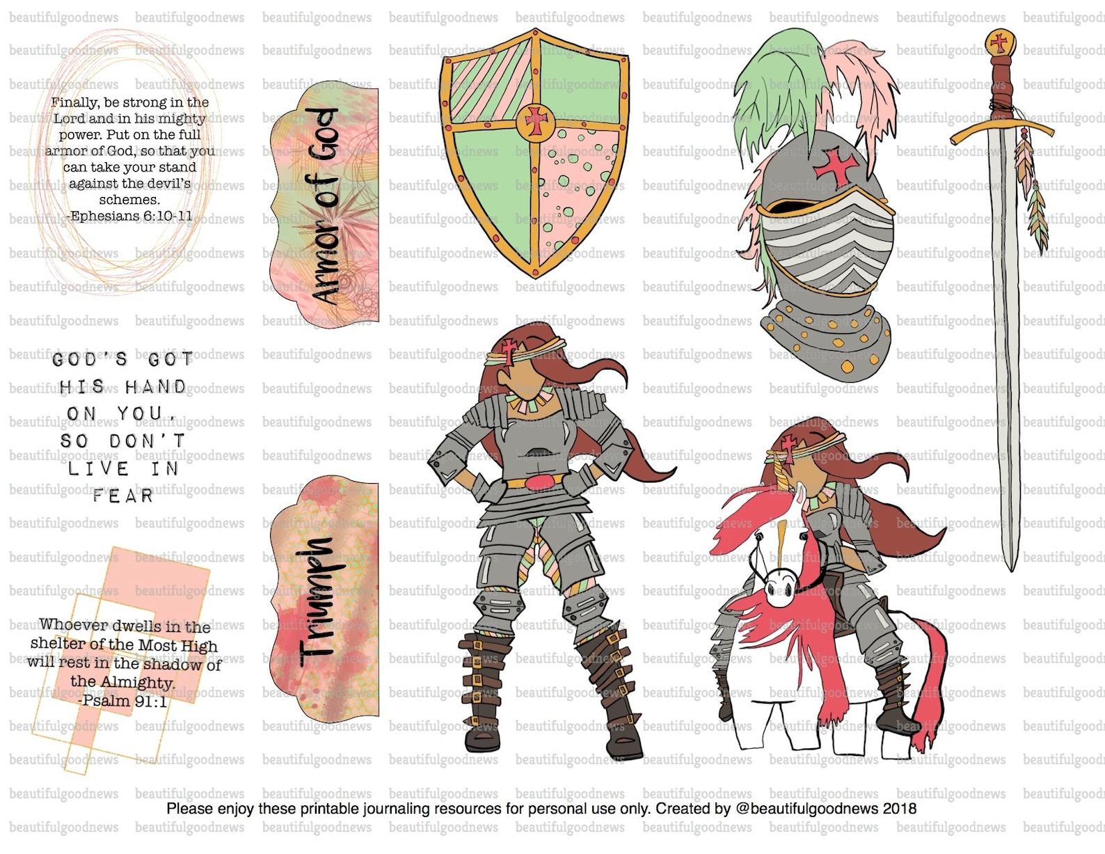 Armor of God Bible Journaling Traceable Printable Faith | Etsy