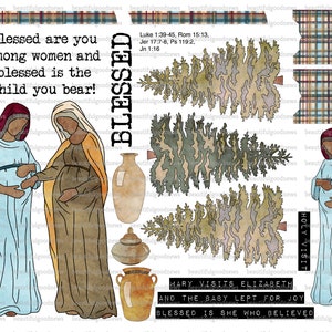 Mary Visits Elizabeth, Christmas, Beautifulgoodnews, Bible Journaling ...