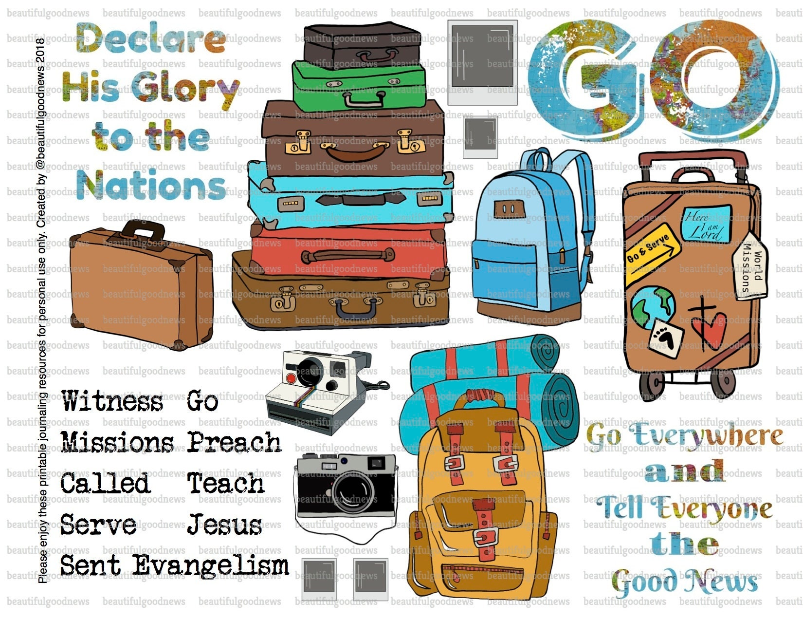 Called and Sent, Missions, Service, Bible Journaling, Traceable ...