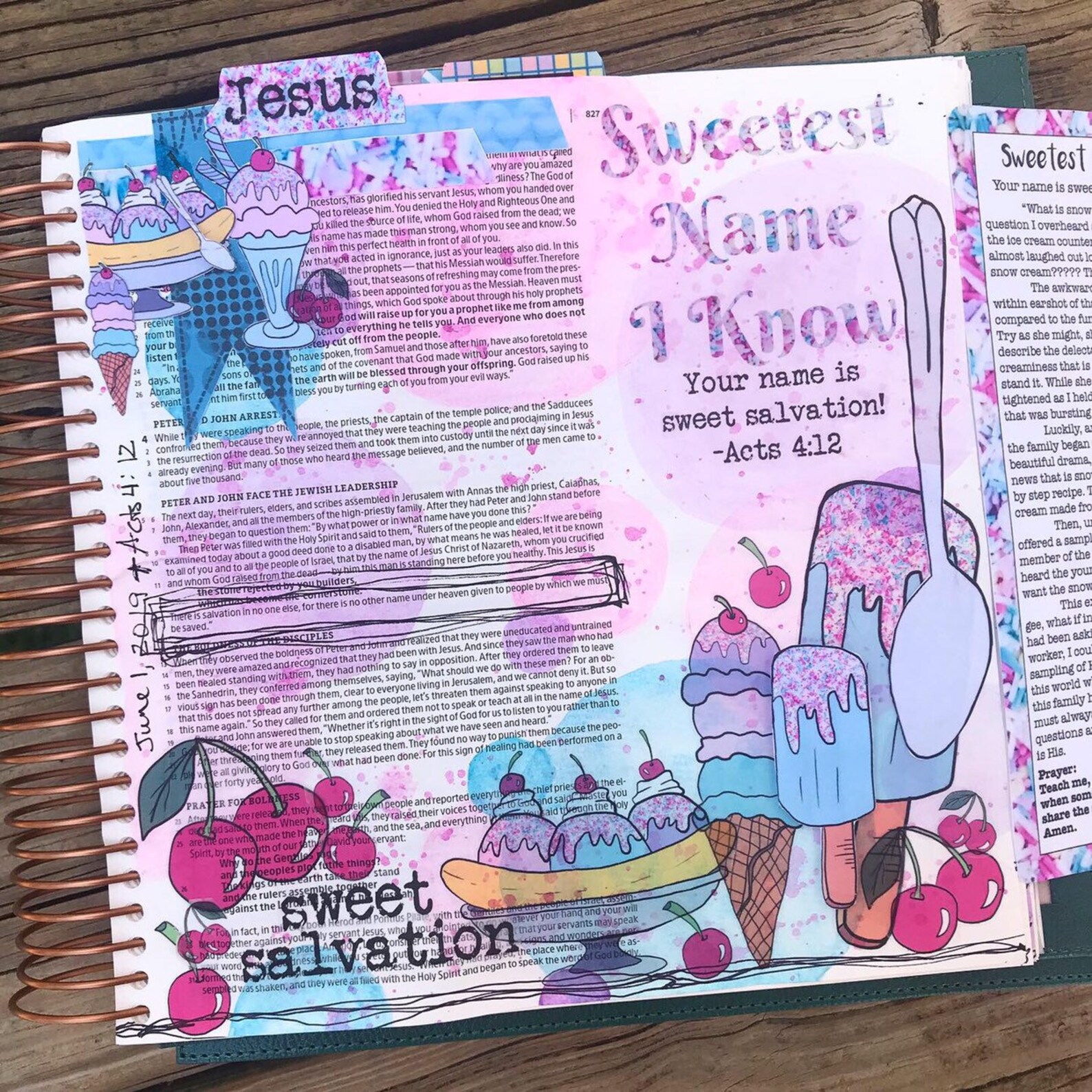 The Sweetest Name, Jesus, Ice Cream, Bible Journaling, Traceable ...