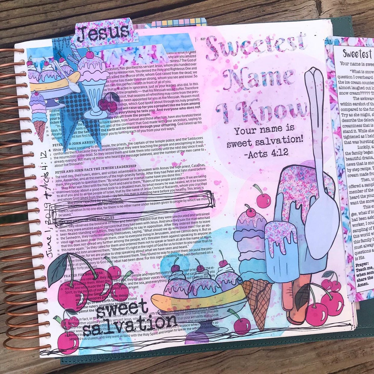The Sweetest Name, Jesus, Ice Cream, Bible Journaling, Traceable ...