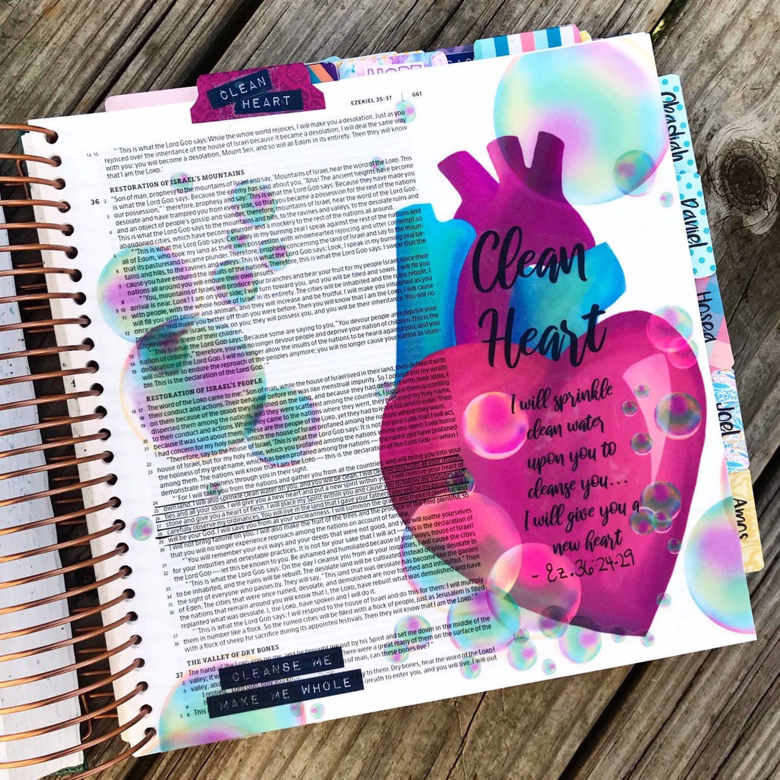 Big Version Clean Heart, Beautifulgoodnews, Bible Journaling, Traceable ...
