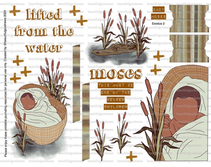 Baby Moses Beautifulgoodnews Bible Journaling Printable - Etsy