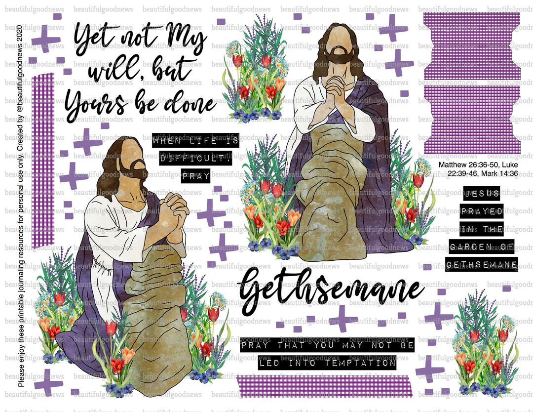 Gethsemane, Easter, Jesus Praying, Beautifulgoodnews, Bible Journaling ...