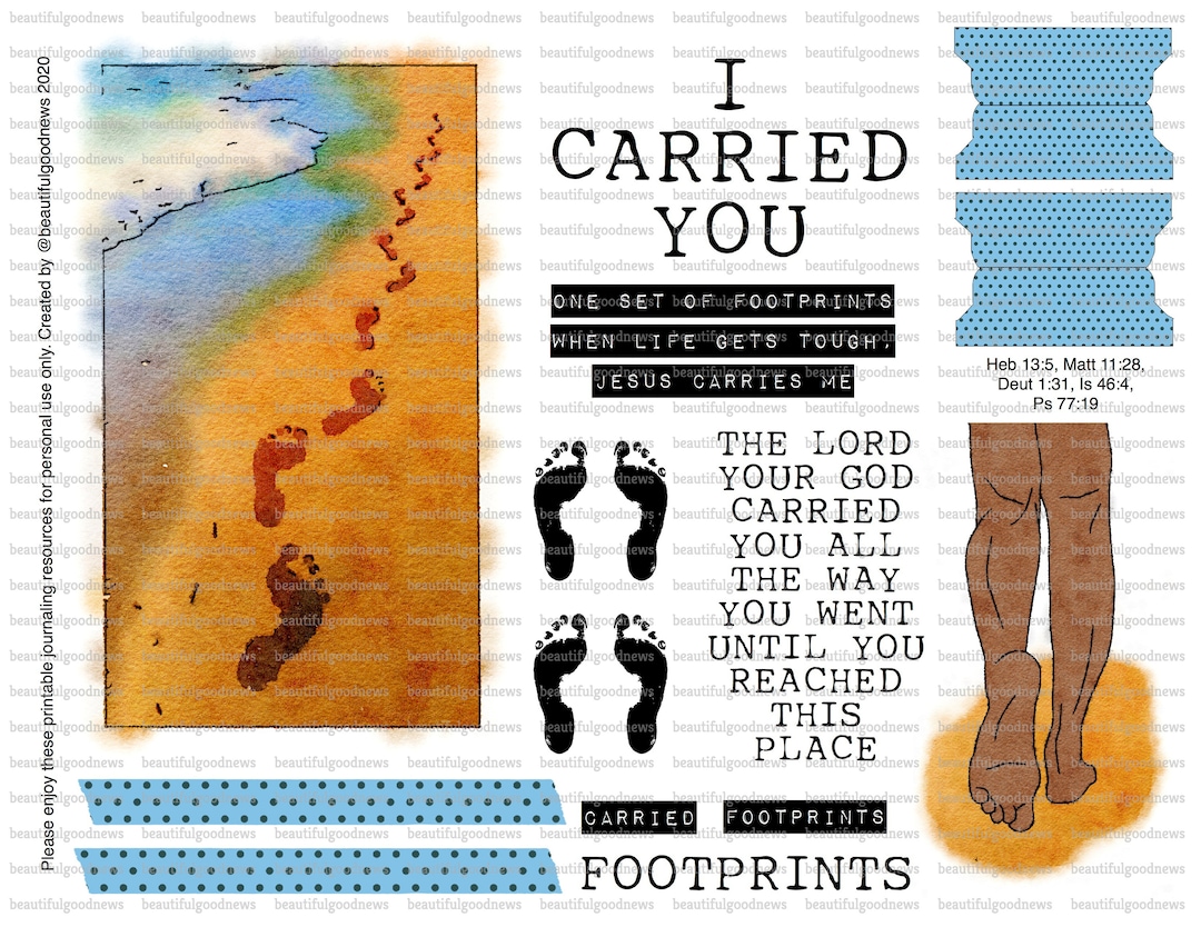 Footprints, Beautifulgoodnews, Bible Journaling, Traceable, Printable ...