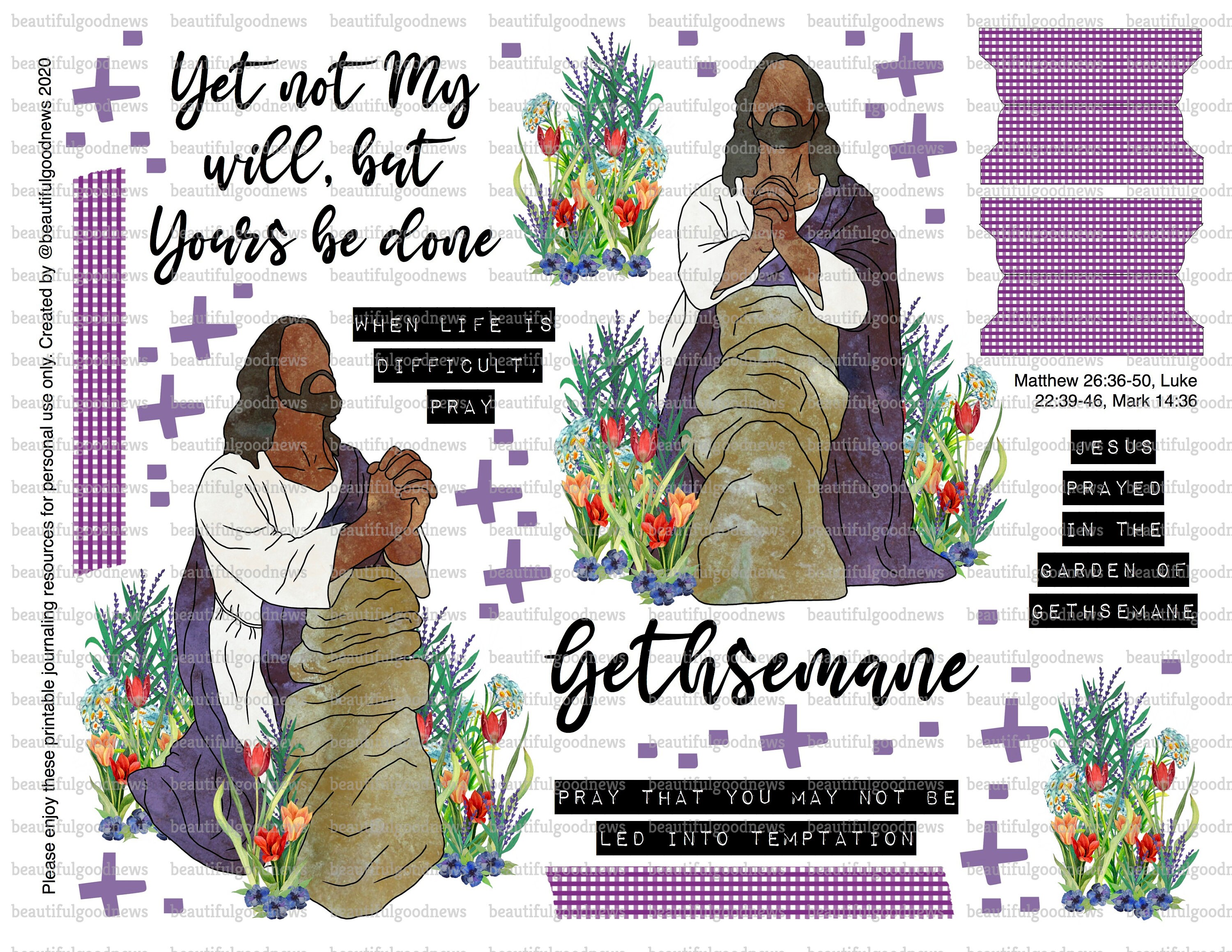 Gethsemane, Easter, Jesus Praying, Beautifulgoodnews, Bible Journaling ...