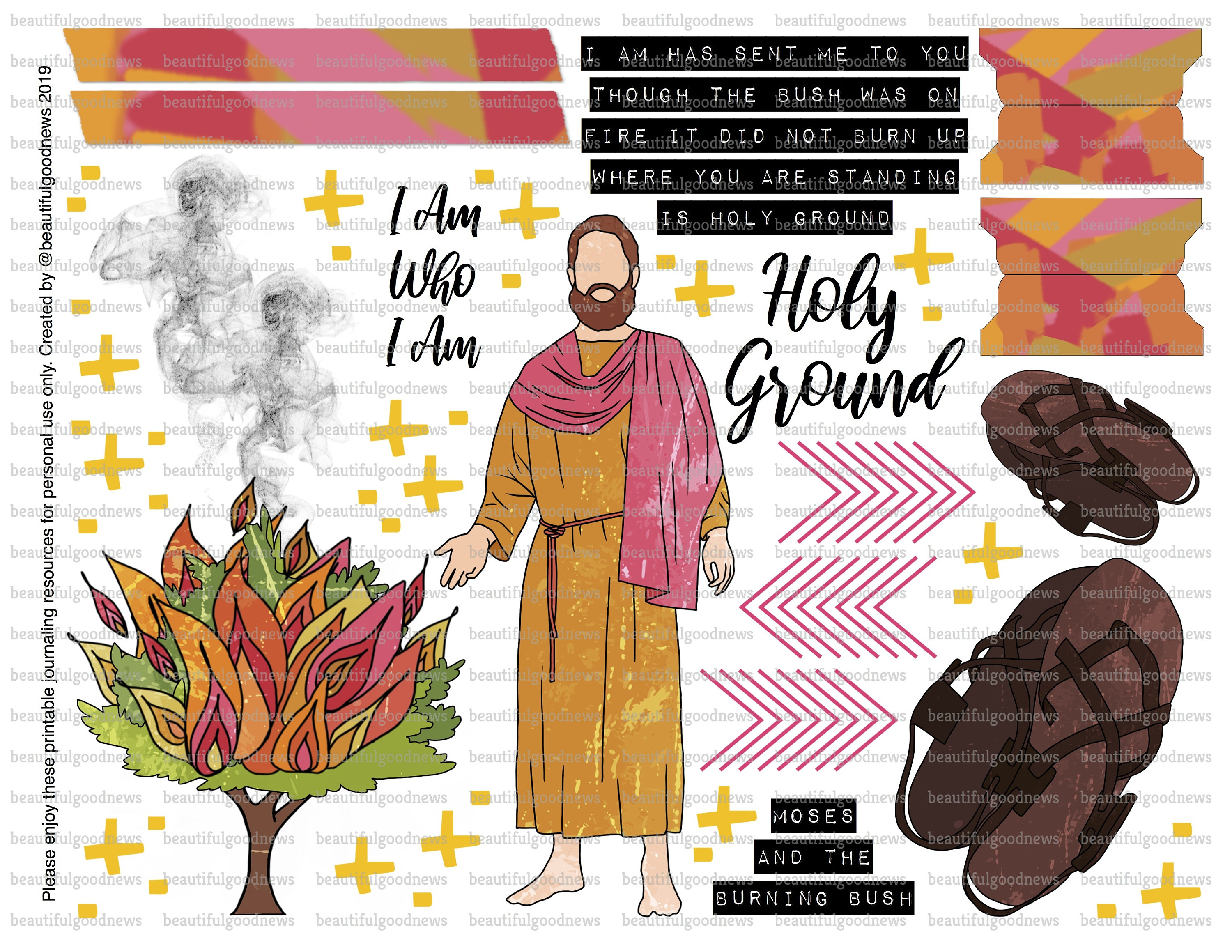 Clipart Moses And Burning Bush