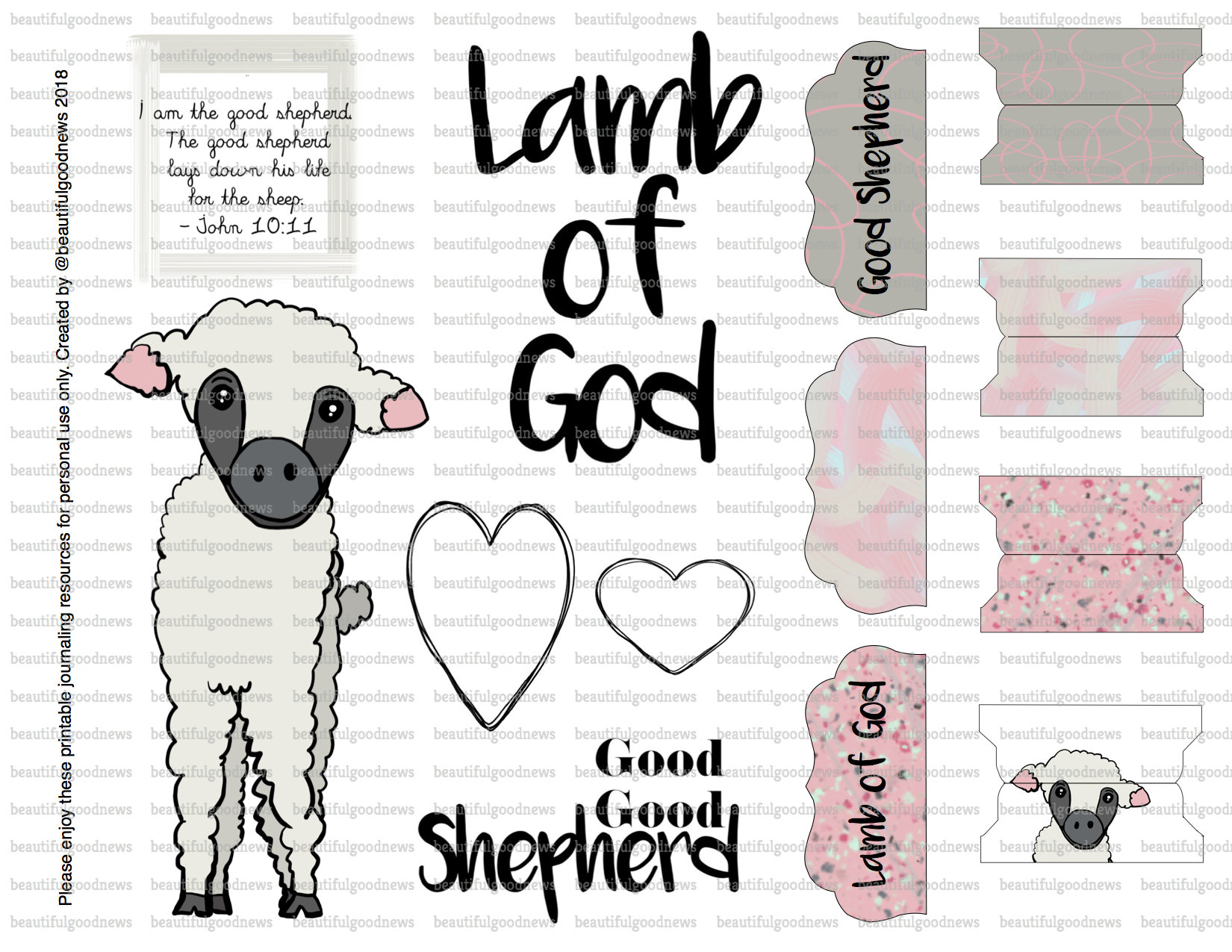 Lamb of God Good Shepherd bible journaling traceable | Etsy