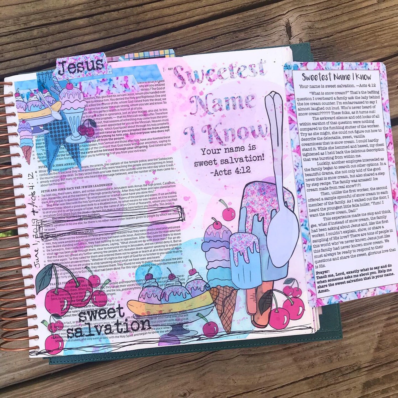 The Sweetest Name, Jesus, Ice Cream, Bible Journaling, Traceable ...