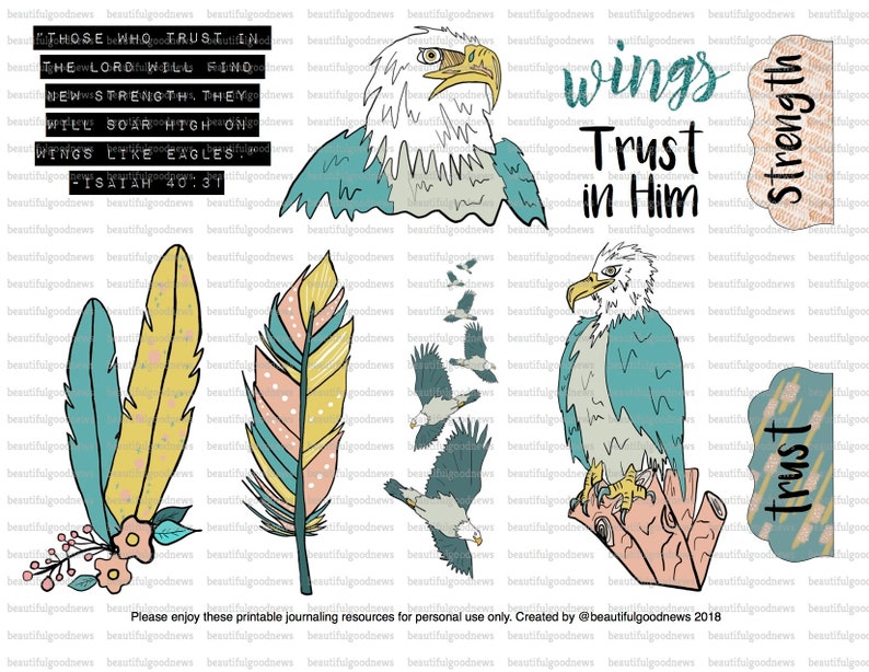 Eagles, Isaiah 40, Bible Journaling, Traceable, Printable, Faith ...