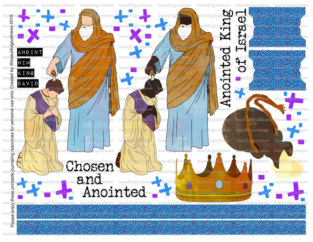 Davids Anointing, King David, Oil, Bible Journaling, Traceable ...