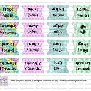 Books of Bible Tabs-pastel Rainbow, Beautifulgoodnews, Bible Tab, Bible ...