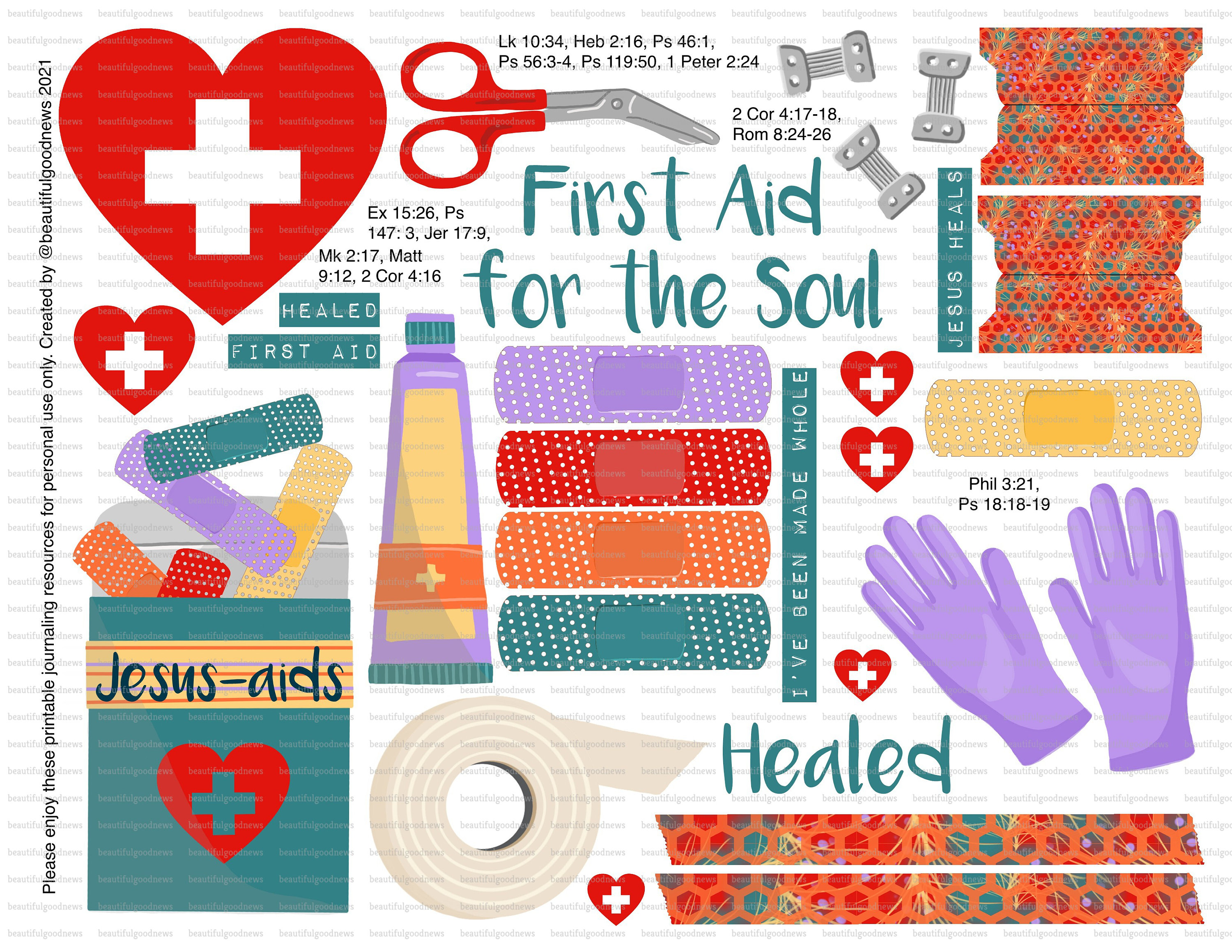 First Aid for the Soul Beautifulgoodnews Bible Journaling - Etsy