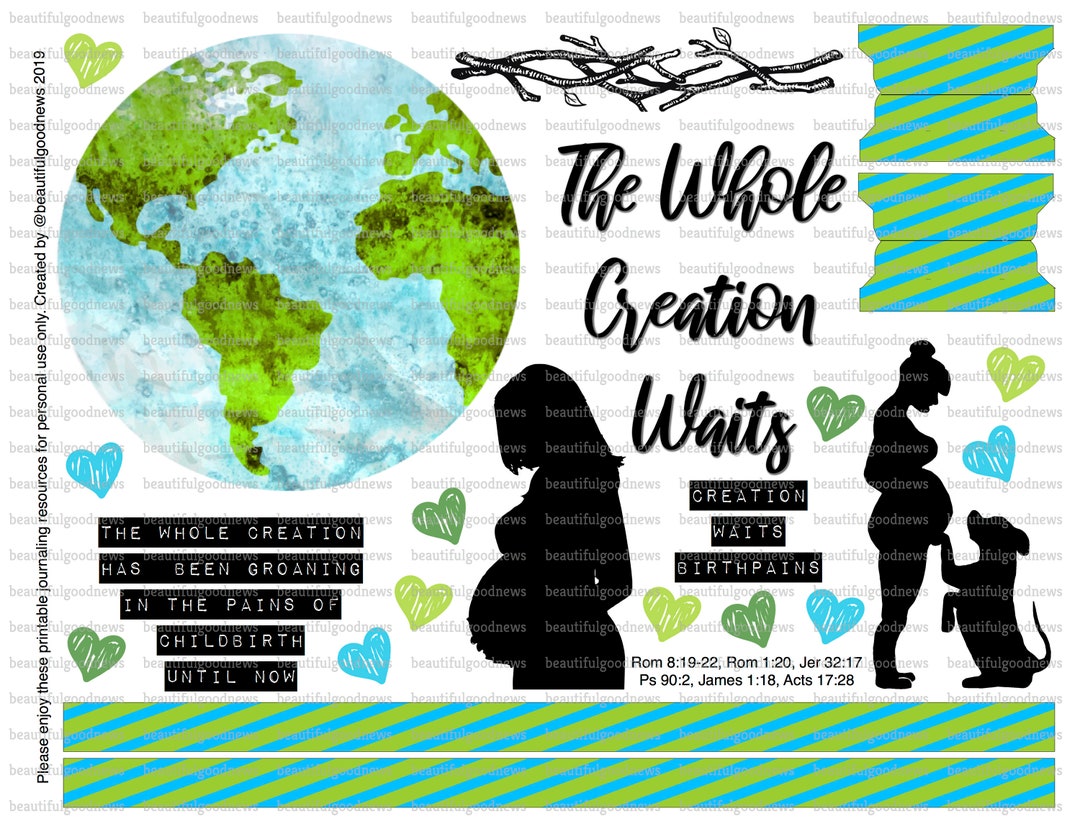 Creation Waits, Pregnancy, Bible Journaling, Traceable, Printable ...