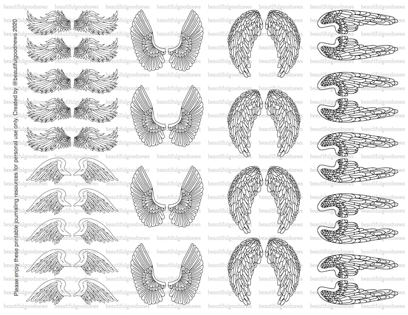 Angel Wings beautifulgoodnews bible journaling traceable | Etsy