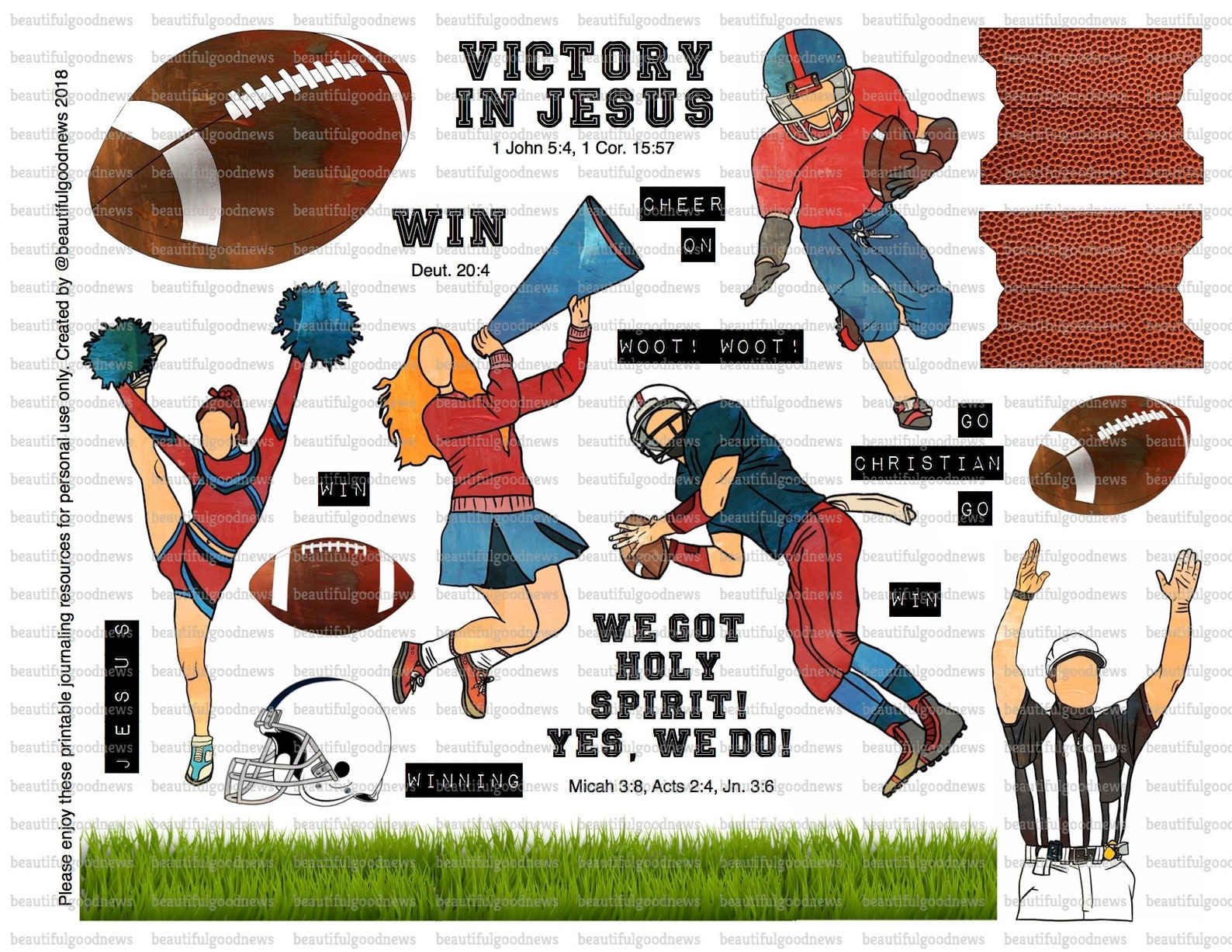 Victory in Jesus, Football, Cheerleading, Bible Journaling, Traceable ...