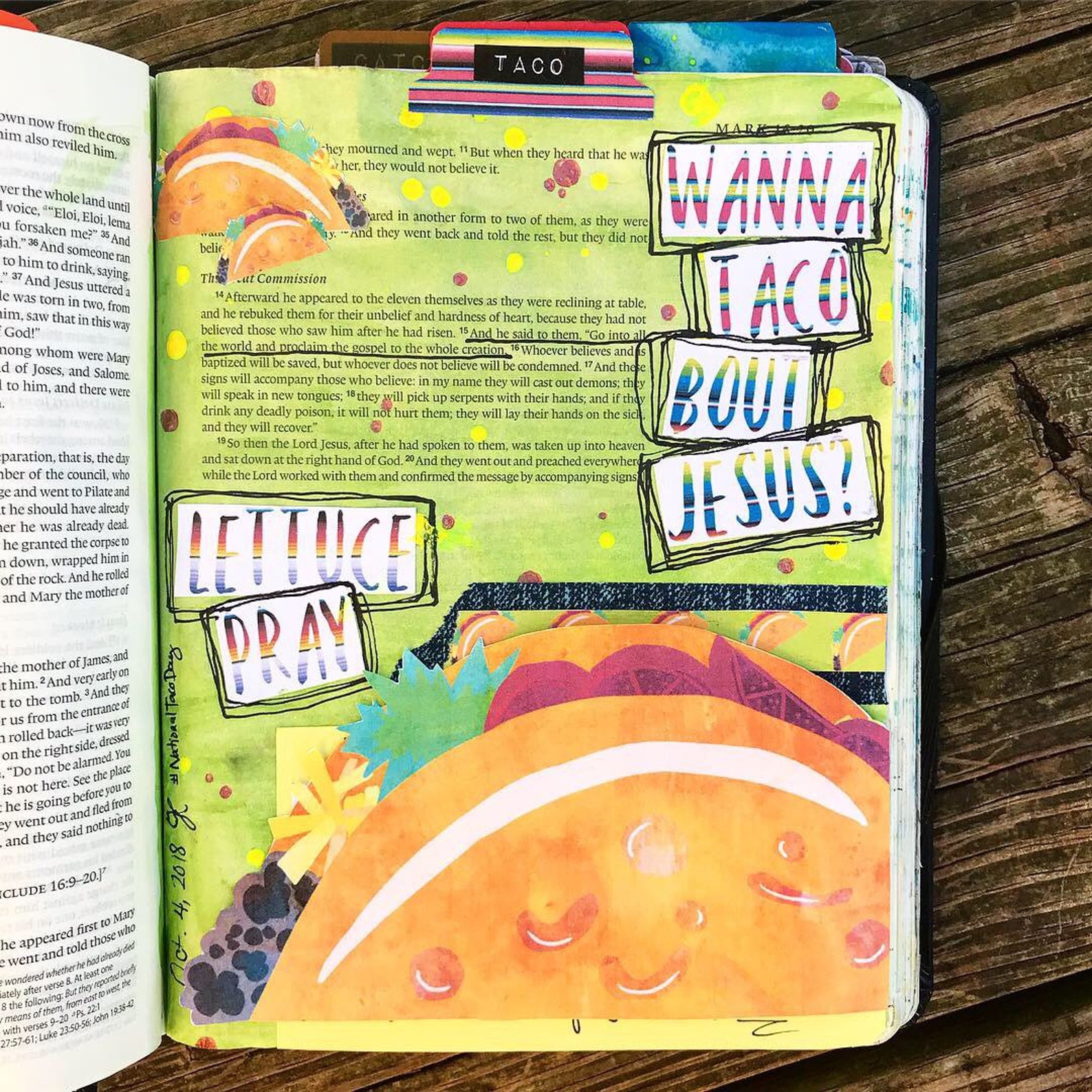 Taco Bout Jesus, Taco, Bible Journaling, Traceable, Printable, Faith ...