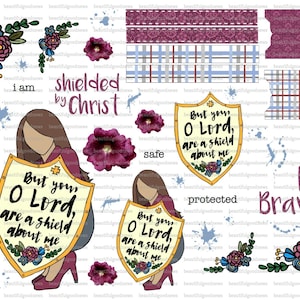 Shielded by Christ, Safe, Protected, Bible Journaling, Traceable ...