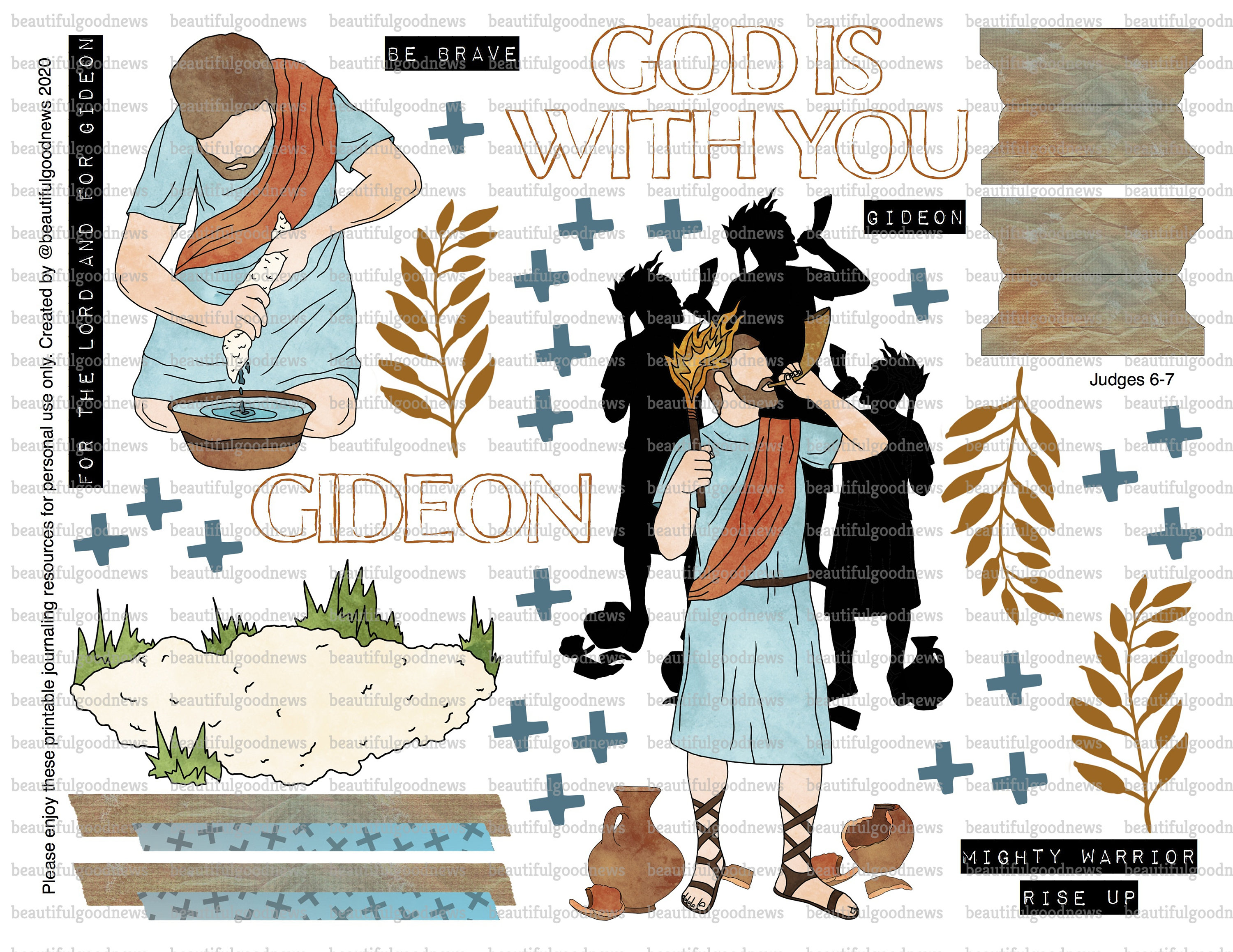 Gideon, Beautifulgoodnews, Bible Journaling, Traceable, Printable ...