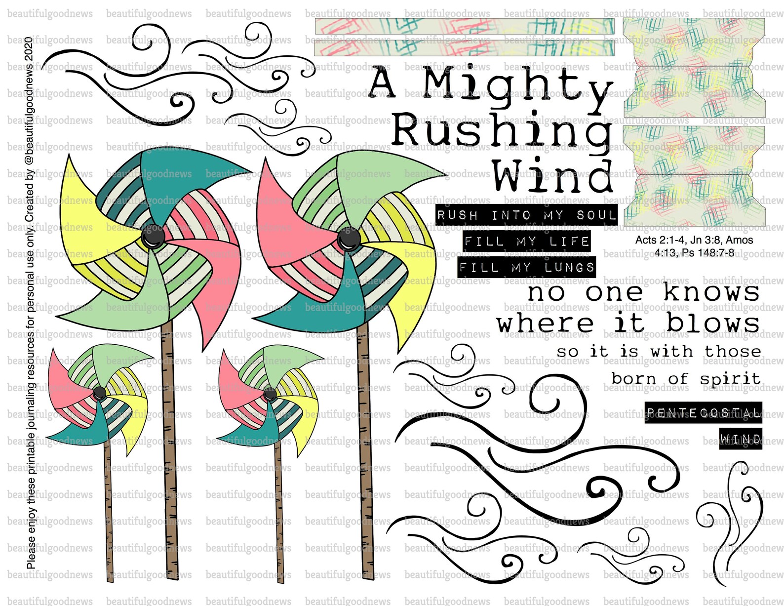 Mighty Rushing Wind Pentecost Beautifulgoodnews Bible - Etsy