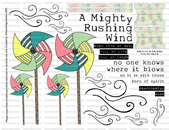 Mighty Rushing Wind Pentecost beautifulgoodnews bible | Etsy