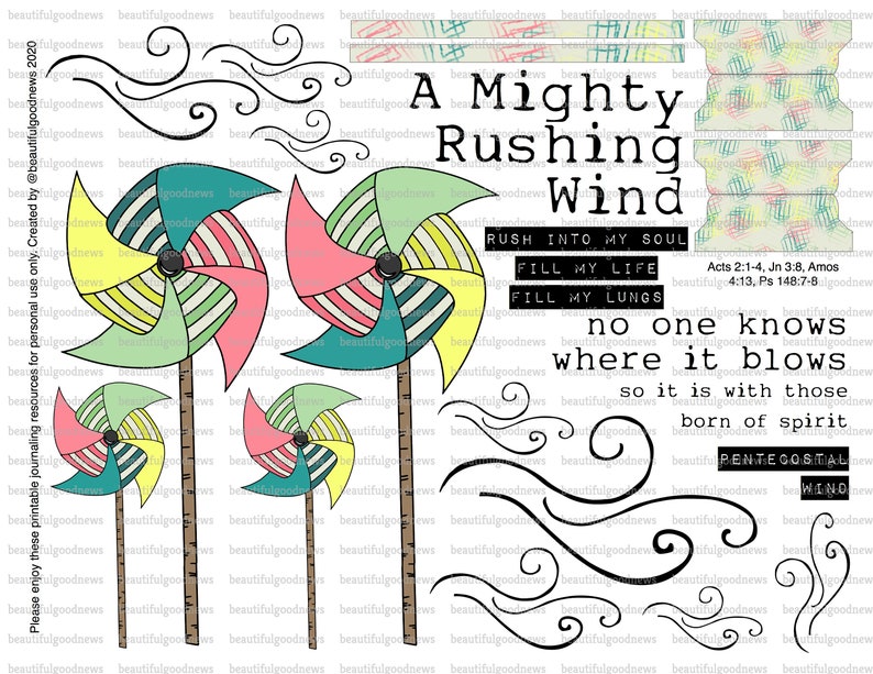 Mighty Rushing Wind Pentecost beautifulgoodnews bible | Etsy