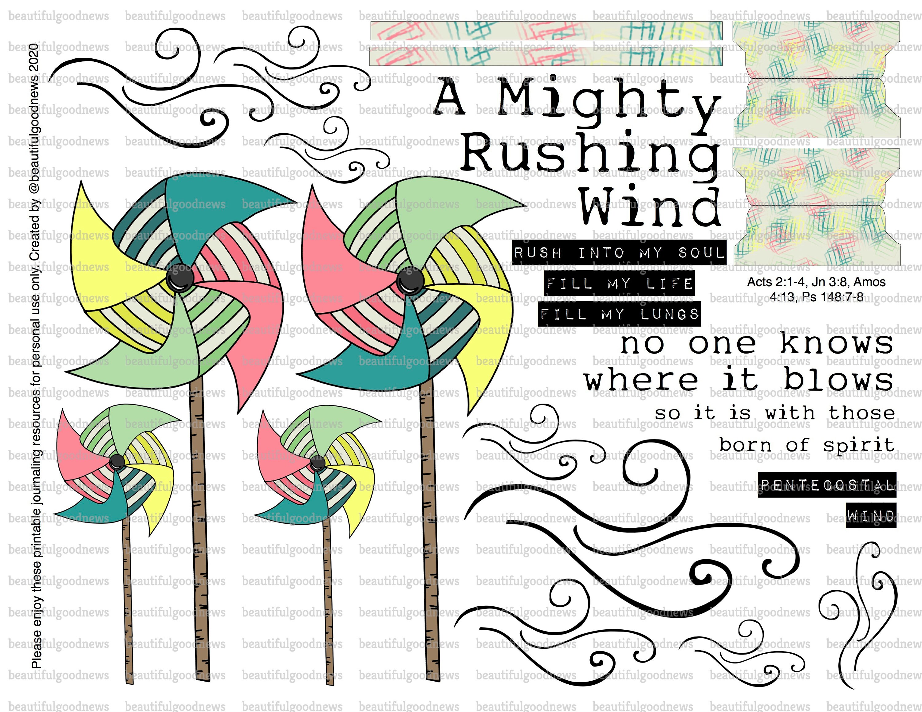 Mighty Rushing Wind Pentecost Beautifulgoodnews Bible - Etsy