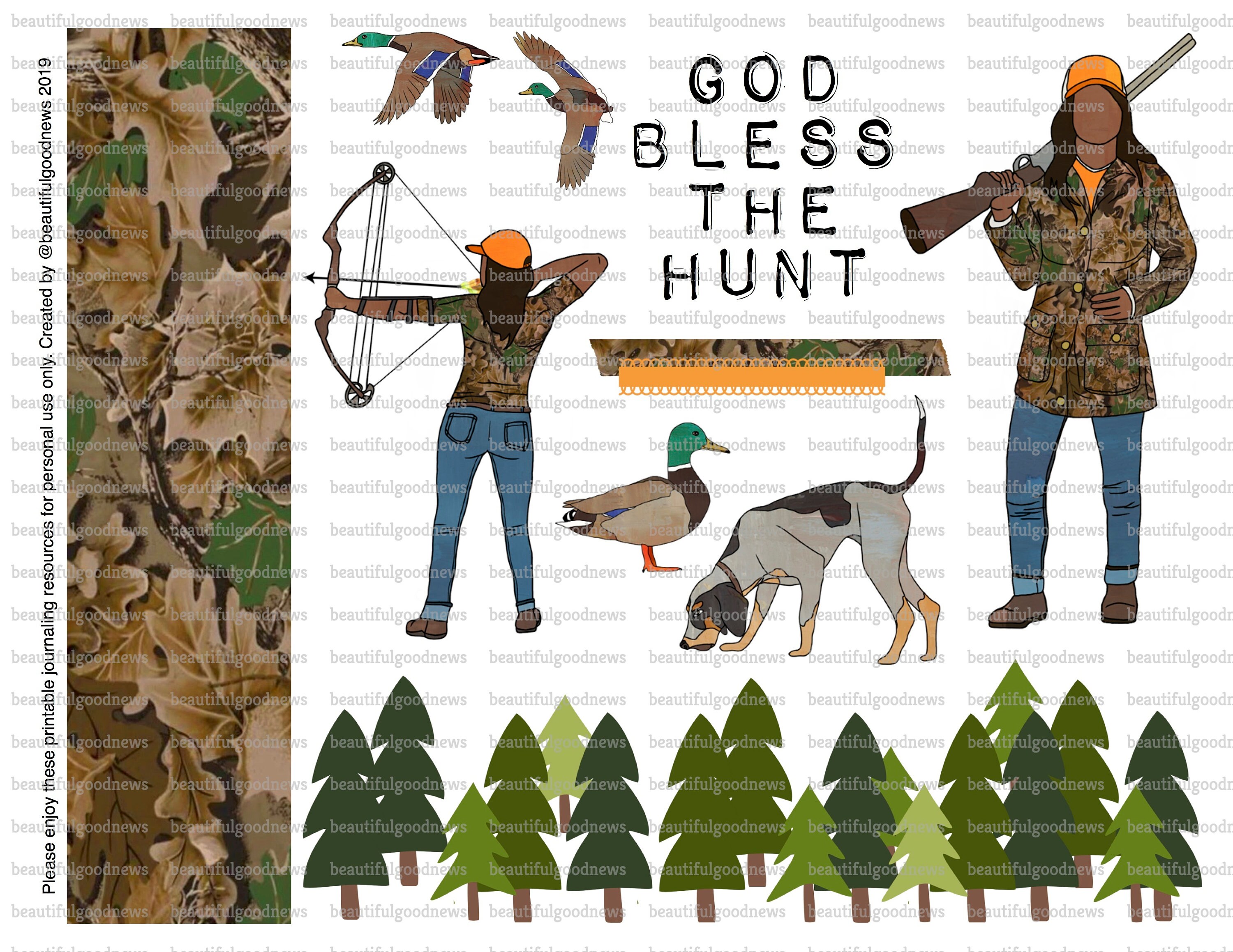 Hunt with Faith Dark Skin Tone Hunting beautifulgoodnews | Etsy