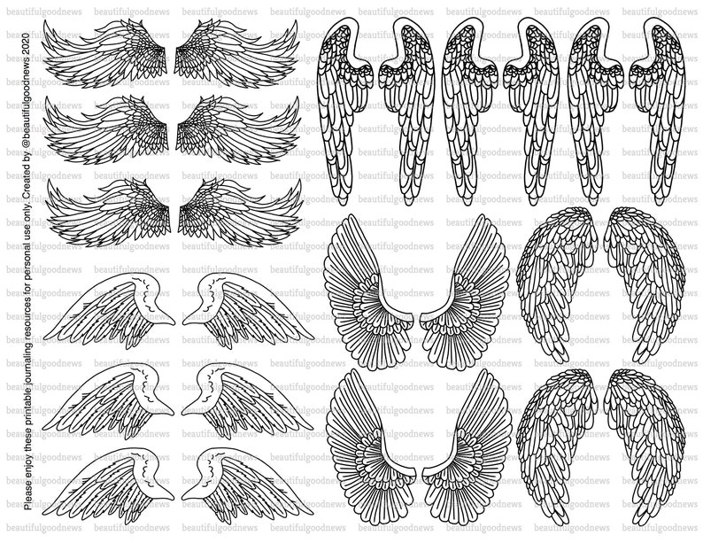 Angel Wings, Beautifulgoodnews, Bible Journaling, Traceable, Printable ...