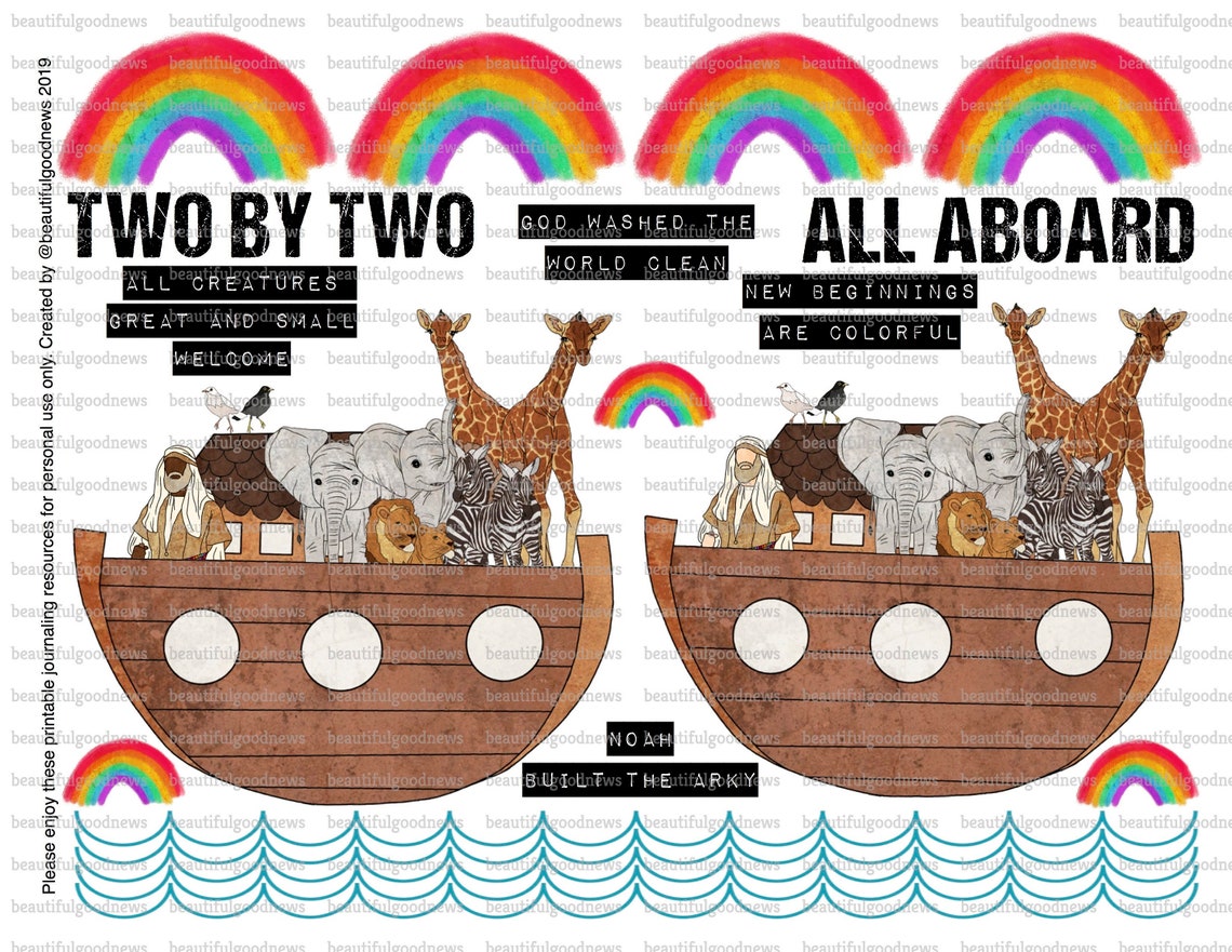 Noah's Ark Rainbow Bible Journaling Traceable - Etsy