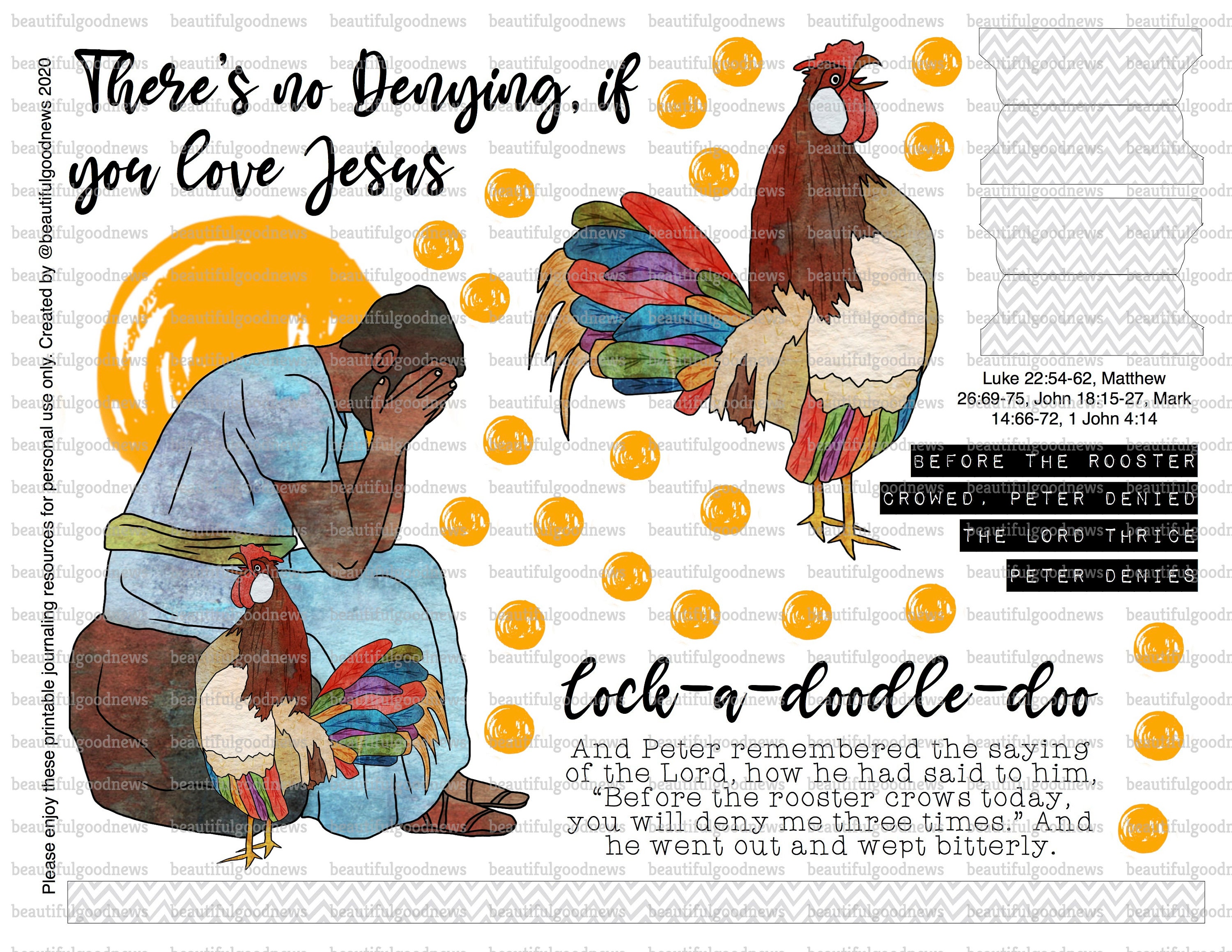 Peter and the Rooster, Easter, Jesus Praying, Beautifulgoodnews, Bible ...