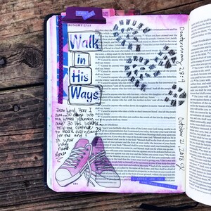 Walk in Him, Tennis Shoes, Bible Journaling, Traceable, Printable ...
