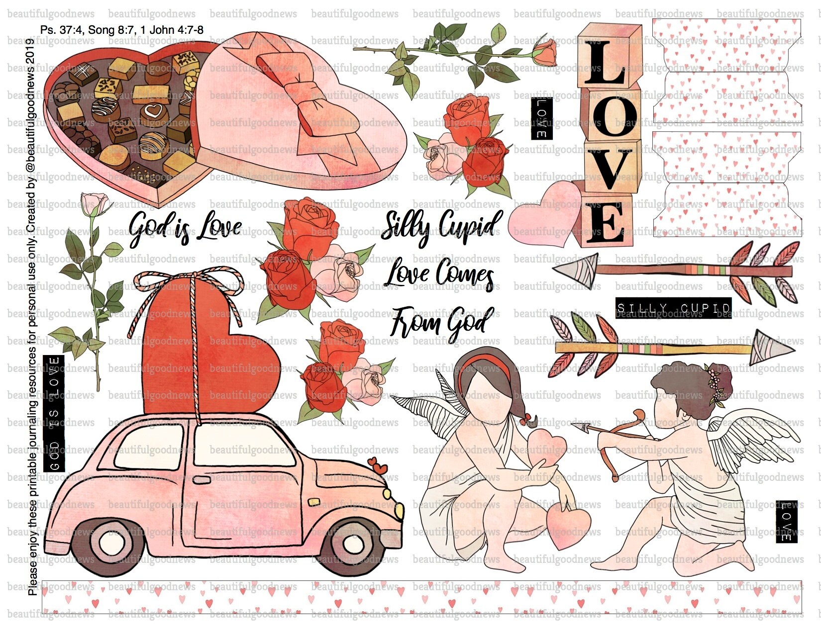 Silly Cupid Beautifulgoodnews Valentines Bible Journaling | Etsy