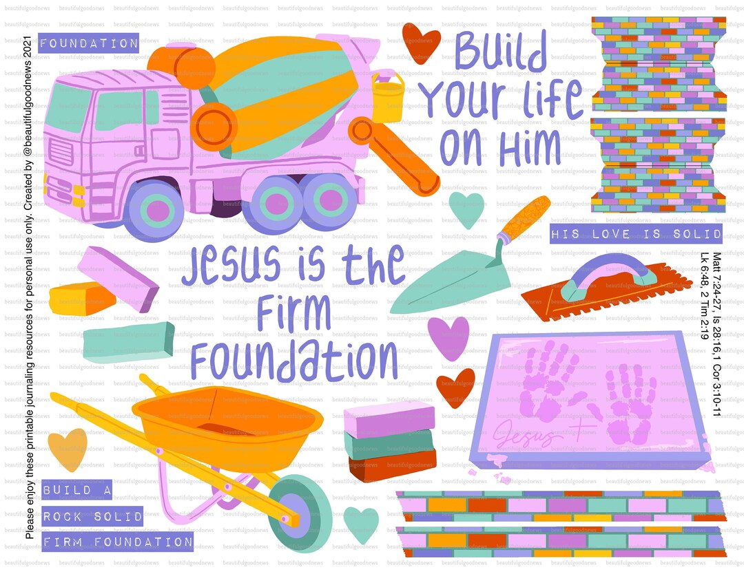 Firm Foundation, Beautifulgoodnews, Bible Journaling, Printable, Faith ...