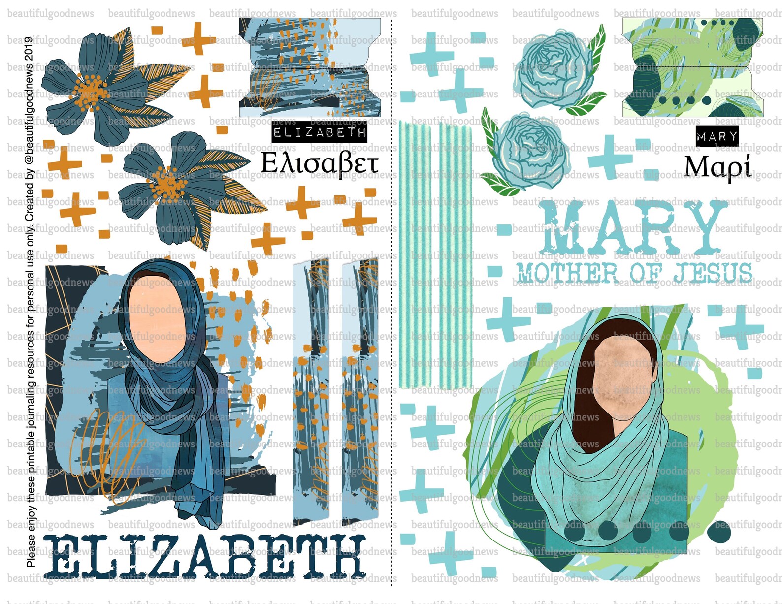 Women of the Bible Minis 12 Elizabeth and Mary - Etsy