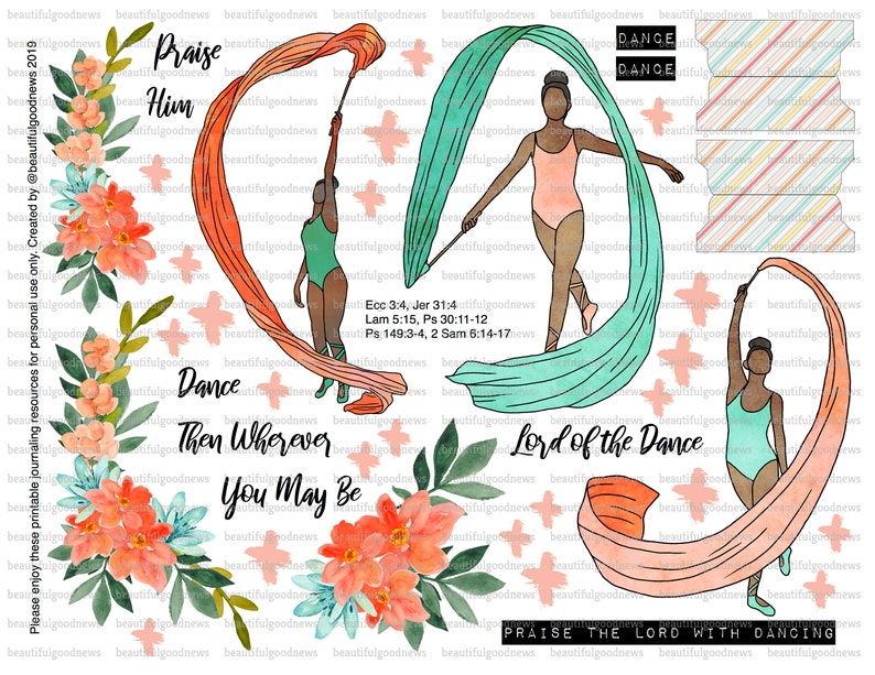 Praise Dance, Beautifulgoodnews, Bible Journaling, Traceable, Printable ...