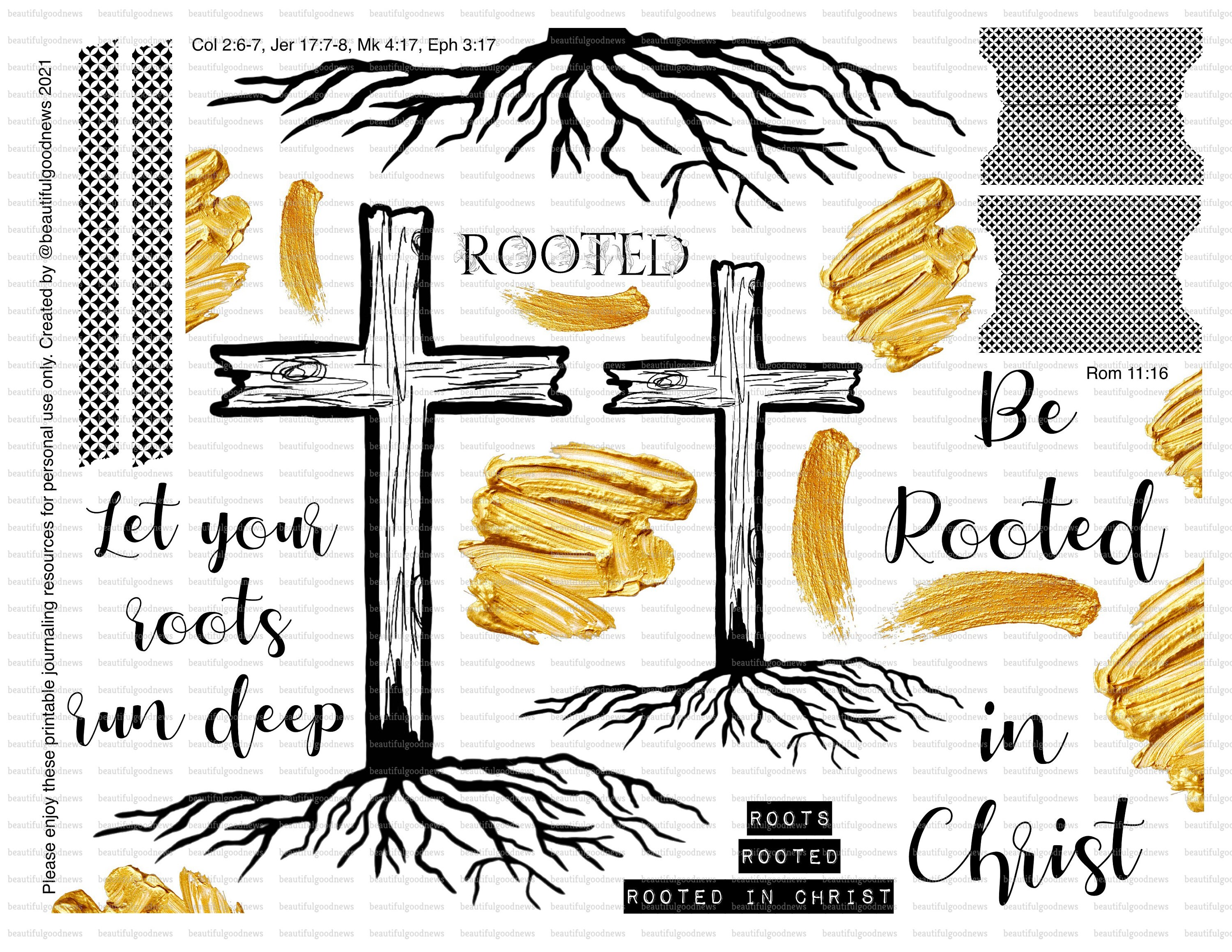 Rooted in Christ, Beautifulgoodnews, Bible Journaling, Traceable ...
