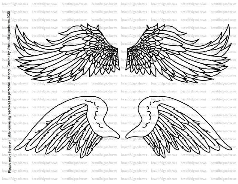Angel Wings, Beautifulgoodnews, Bible Journaling, Traceable, Printable ...