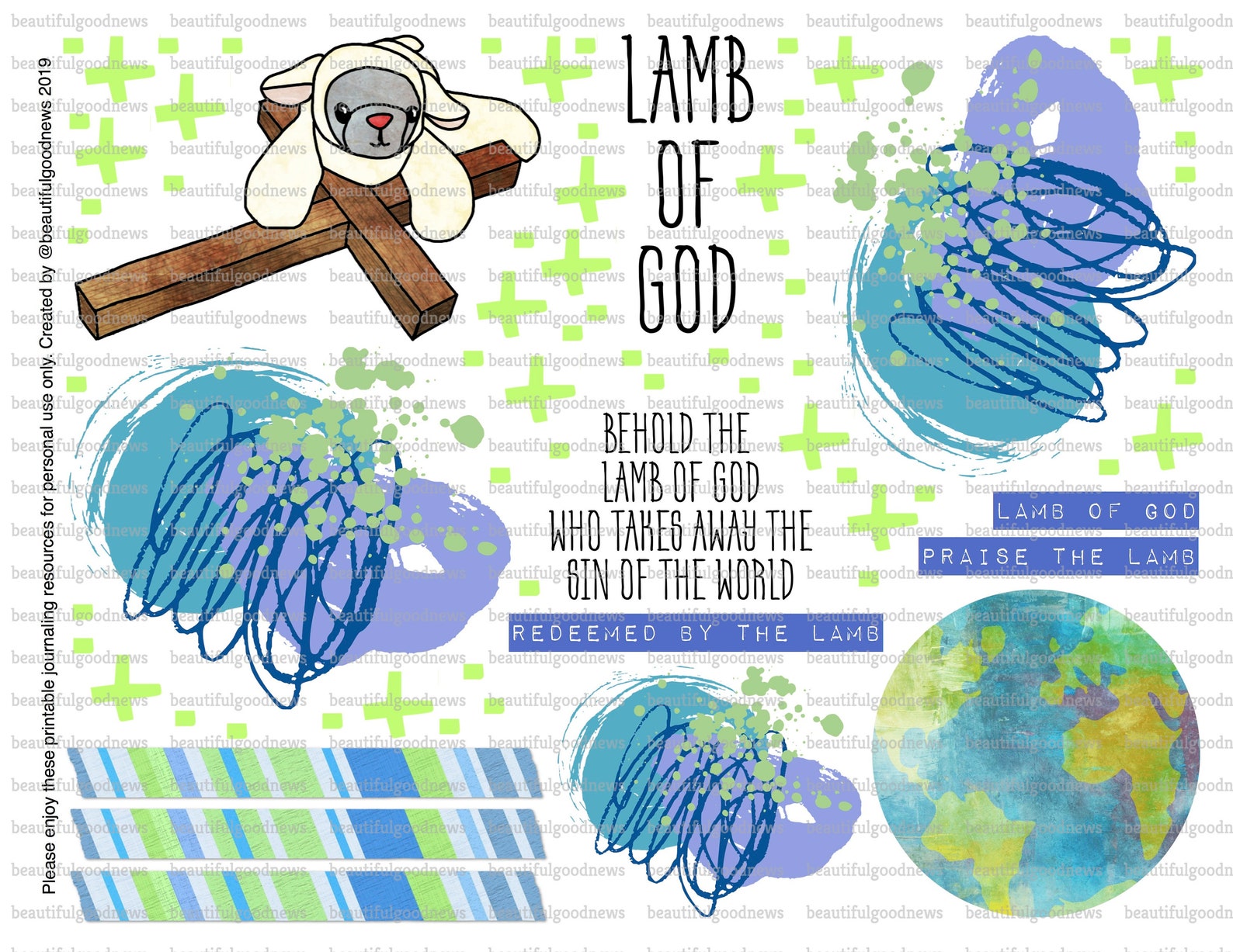 Behold the Lamb, Lamb of God, Bible Journaling, Traceable, Printable ...