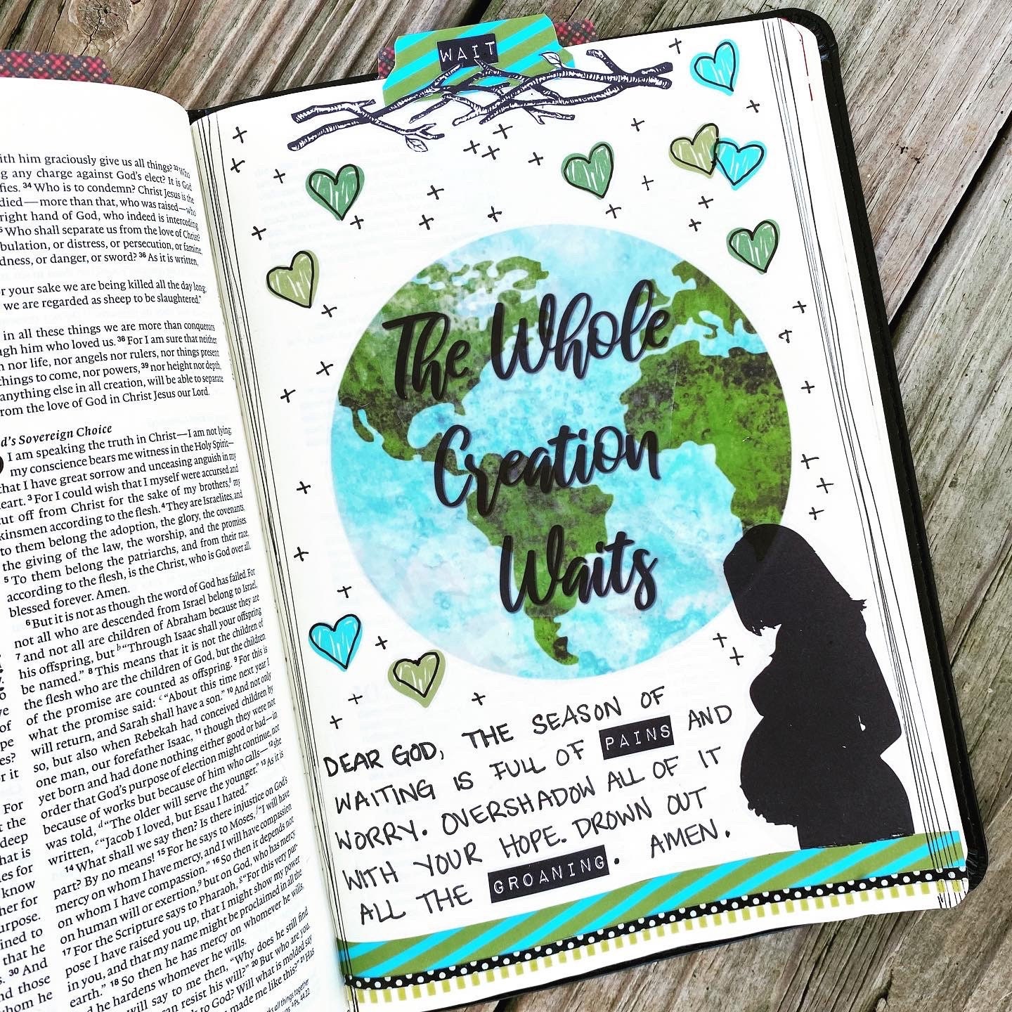 Creation Waits Pregnancy Bible Journaling Traceable | Etsy