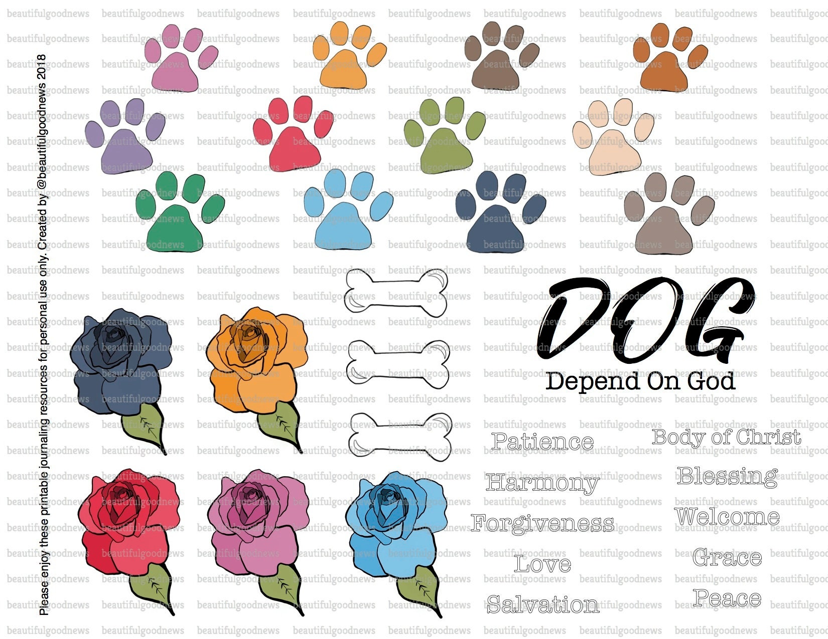Dog, Bible Journaling, Traceable, Printable, Faith, Christian ...