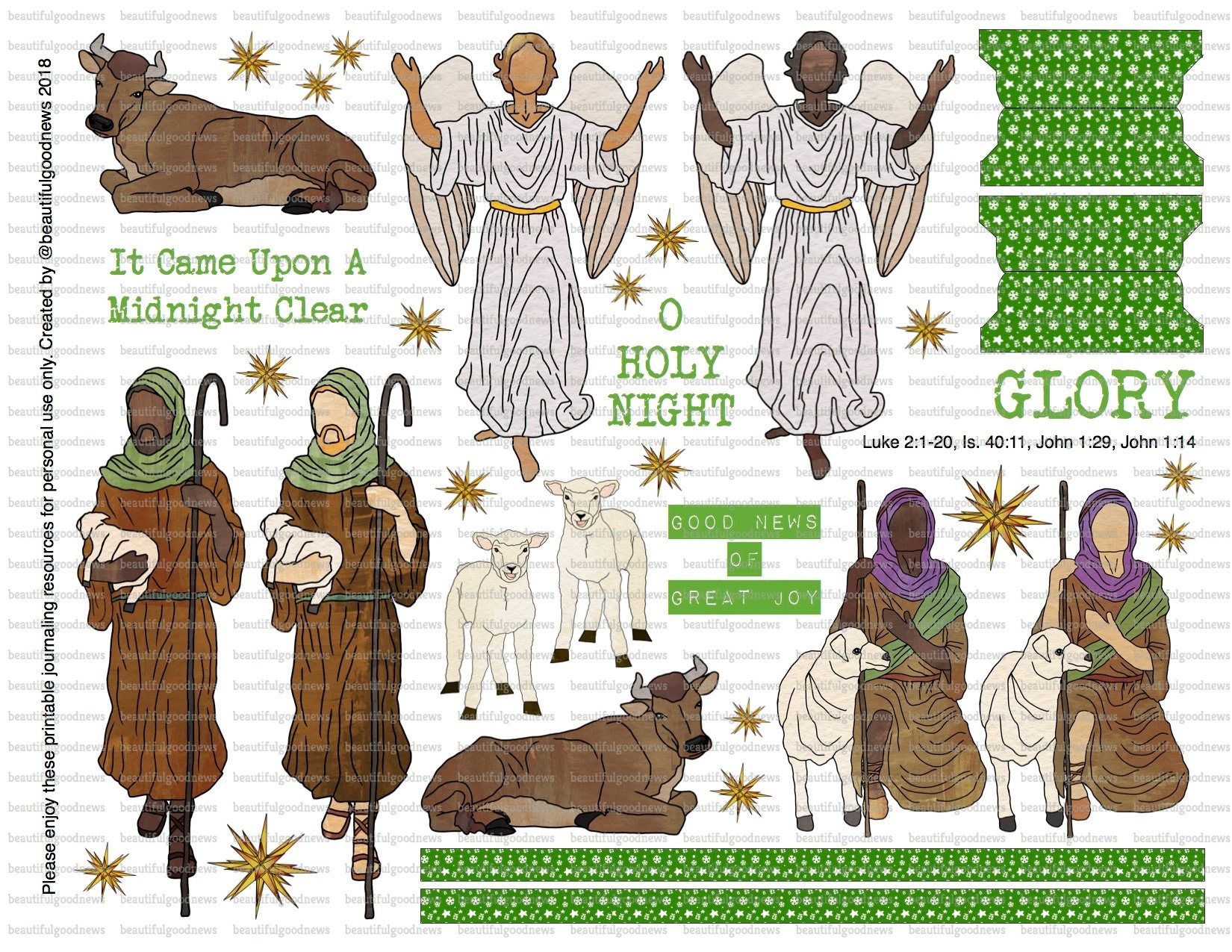 Nativity Bundle Set, Christmas, Beautifulgoodnews, Bible Journaling ...