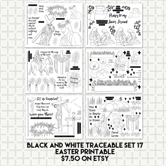 Black and White Bible Journaling Traceable Set 17 - Etsy