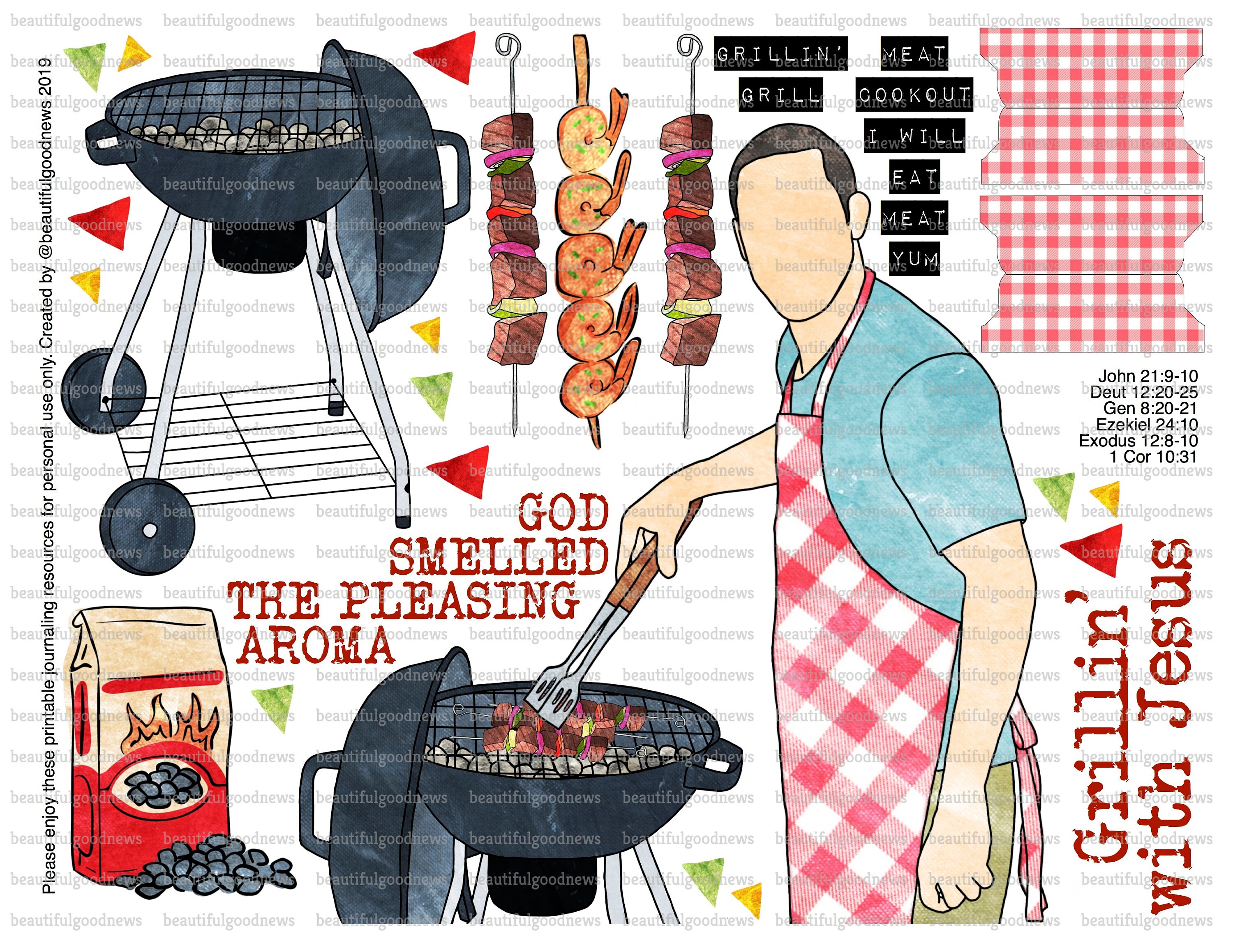 Grillin with Jesus BBQ beautifulgoodnews bible journaling | Etsy