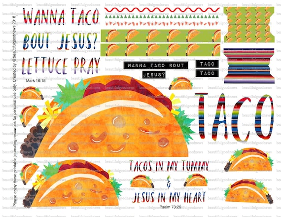 Taco Bout Jesus Taco Bible Journaling Traceable Printable - Etsy