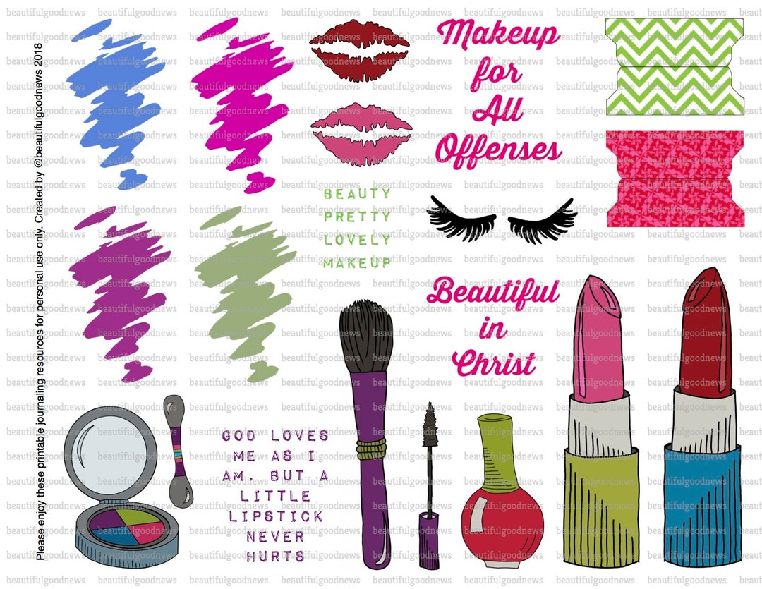 Beautiful in Christ, Makeup, Bible Journaling, Traceable, Printable ...