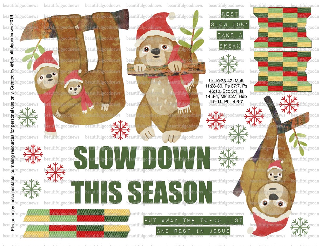 Christmas Sloth, Beautifulgoodnews, Bible Journaling, Traceable ...