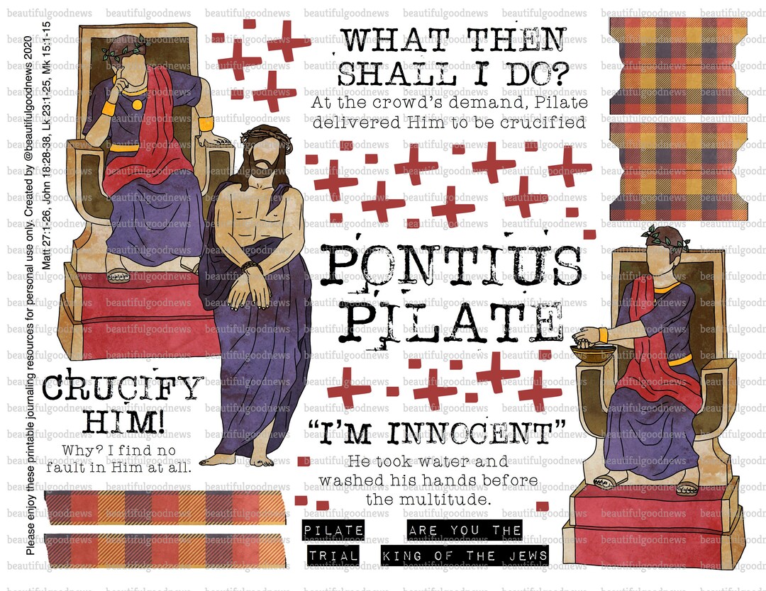 Pontius Pilate, Easter, Beautifulgoodnews, Bible Journaling, Traceable ...