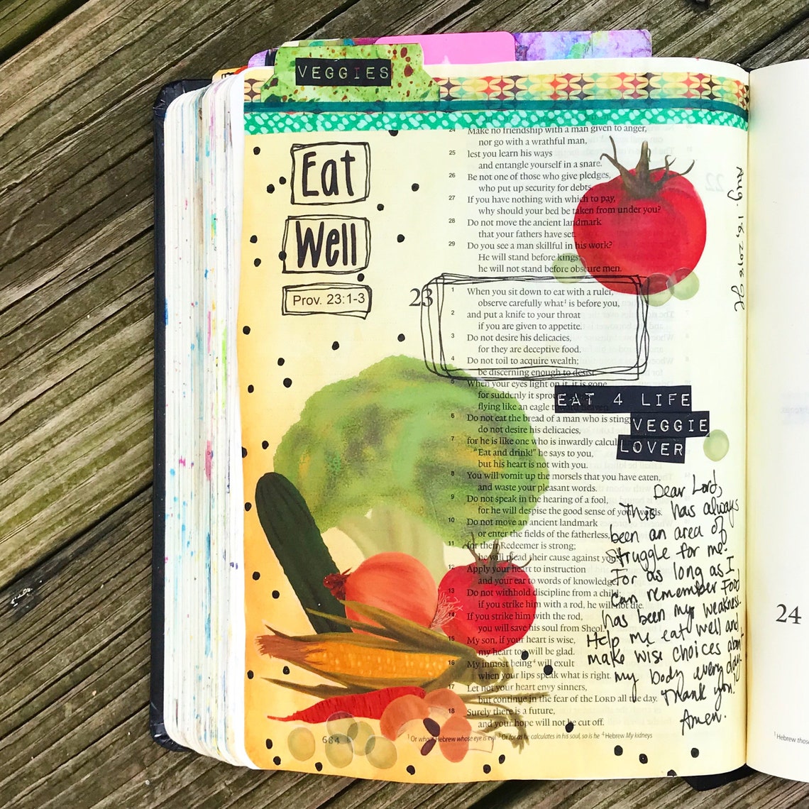 Eat Your Veggies Bible Journaling Traceable Printable - Etsy