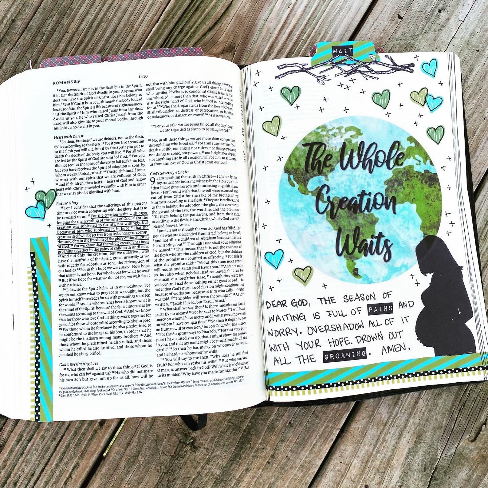 Creation Waits Pregnancy Bible Journaling Traceable | Etsy